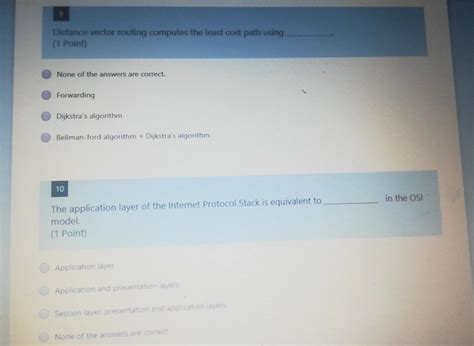Solved 9 Distance Vector Routing Computes The Least Cost