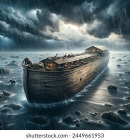 Ark Noah Floating On Flood Ai Generated Image Shutterstock