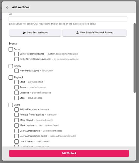 setup webhooks to send notification to pushover plugins emby community