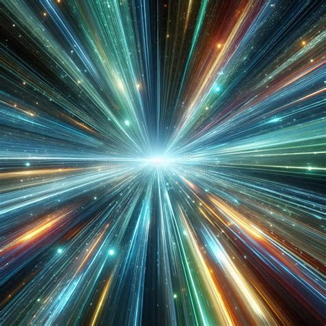 Dynamic Light Burst Effect With Streaks Of Blue And Orange Radiating From The Center Creating A