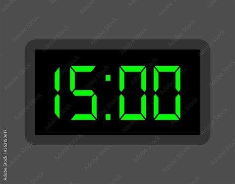 15 Hours Digital Clock Alarm Clock Design For Schedule Timer Icon