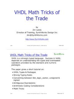 Vhdl Math Tricks 1 SynthWorks Vhdl Math Tricks 1 Synthworks Pdf