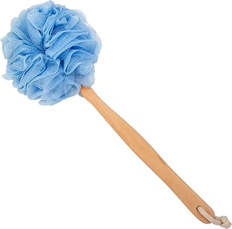 Loofah With Wooden Handle Long Handle Bath Pouf Loofah Sponge On A
