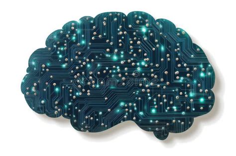 Abstract Glowing Digital Brain In Teal Shades Intricate Neural Circuits Symbolizing Advanced