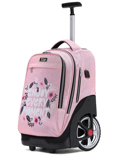 New Tilami Rolling Backpack 19 Inch Teens Rolling Backpack Cute Wheeled Computer Laptop Backpack