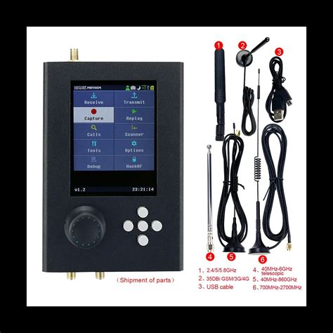 Hackrf One Portapack H2 용 Sdr 라디오 트랜시버 3 2 인치 Tft 240x320 스크린 5x 안테나 Usb 케이블 1mhz 6ghz 라디오