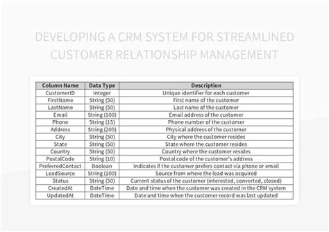Developing A Crm System For Streamlined Customer Relationship Management Excel Template And
