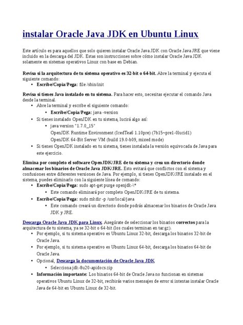 jdk en linux pdf java lenguaje de programación sistema de archivos