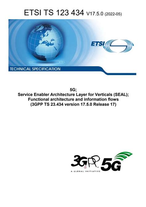 Etsi Ts 123 434 V17 5 0 2022 05 5g Service Enabler Architecture Layer For Verticals Seal