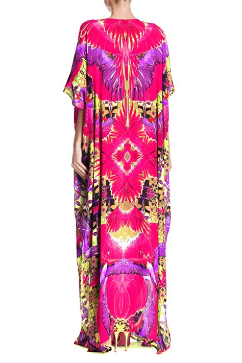 Caftan Cover Up V Neck Kaftan Dress Pink Kaftan Loungewear Silk