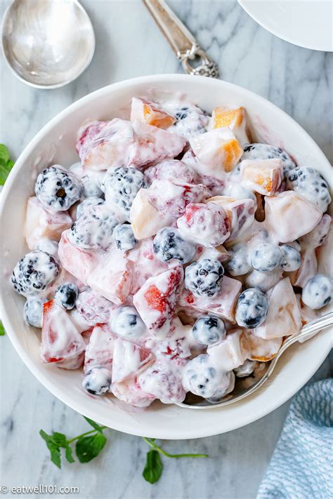 Creamy Fruit Salad Recipe Creamy Fruit Salad With Sour Cream Eatwell101