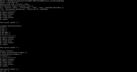GitHub annikatuulivuori python nayttelyt Virtuaalikoneella pyörivään PostgreSQL tietokantaan