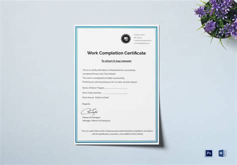 18 Work Certificate Templates Word Pages Indesign Illustrator