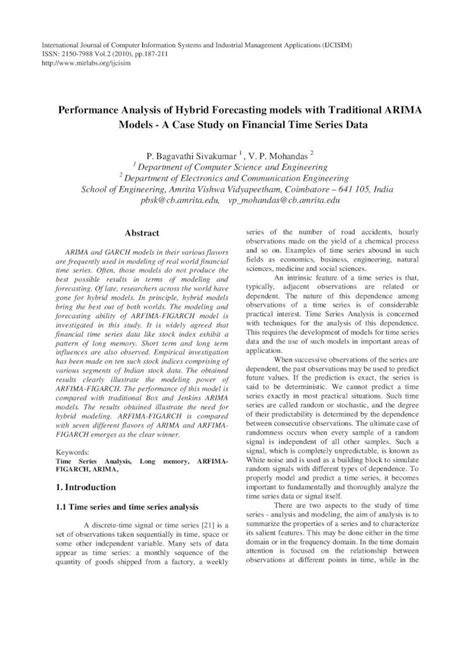 pdf performance analysis of hybrid forecasting models with €¦ · performance analysis of