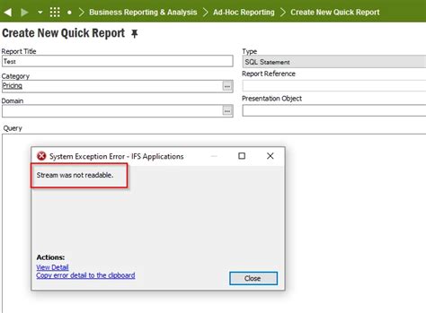 Error Message Stream Was Not Readable Ifs Community