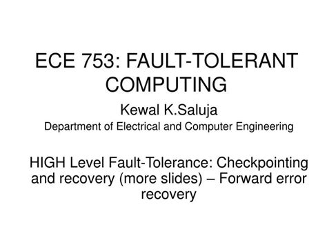 Ppt Ece 753 Fault Tolerant Computing Powerpoint Presentation Free