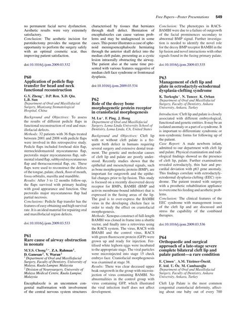 Pdf Management Of Cleft Lip And Plate In Ectrodactyly Ectodermal Dysplasia Clefting Syndrome