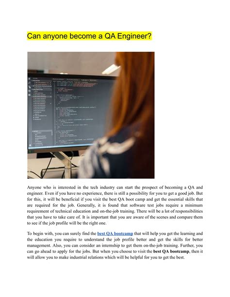 Ppt Can Anyone Become A Qa Engineer Powerpoint Presentation Free