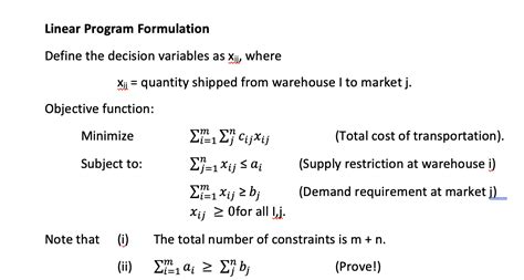 Solved Linear Program Formulation Define The Decision