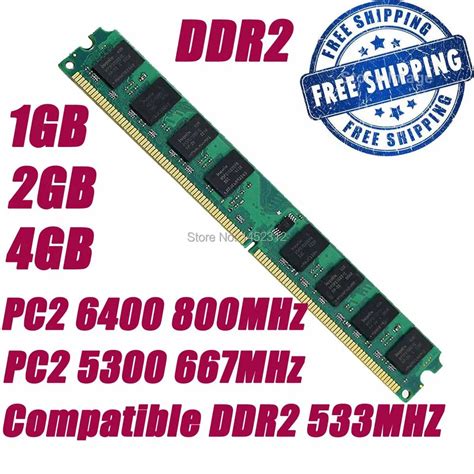 New 1gb 2gb 4gb2x2gb Ddr2 667mhz Ddr2 800mhz Pc2 6400 Pc2 5300 240 Pin Dimm Desktop Memory