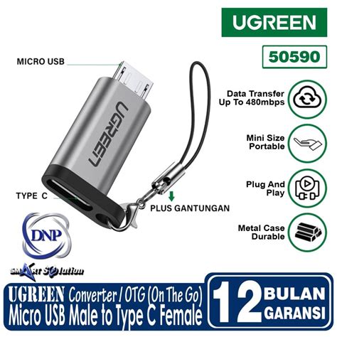 Jual Ugreen Converter Type C Female To Micro Usb Male Adapter Adaptor Shopee Indonesia