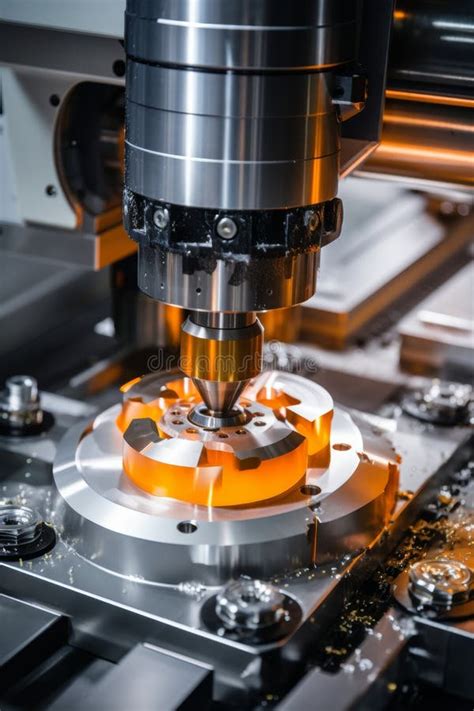 Cnc Machine Crafting Intricate Composite Object Showcasing Material S