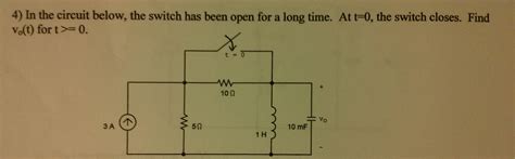 Solved In The Circuit Below The Switch Has Been Open For Chegg