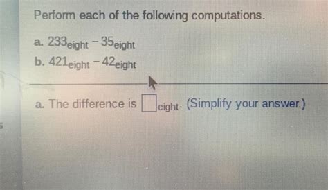 Solved Perform Each Of The Following Computations A Chegg