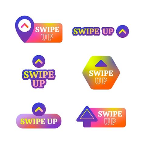 Free Vector Swipe Up Button Set