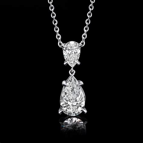 2 00 Ct T W Pear Shaped Lab Grown Diamond Pendant Necklace In 14kt