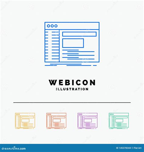 Admin Console Panel Root Software 5 Color Line Web Icon Template Isolated On White Vector