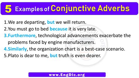 5 Examples Of Conjunctive Adverbs In Sentences Engdic