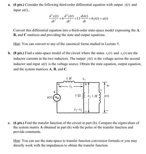 Solved A 6 Pts Consider The Following Third Order