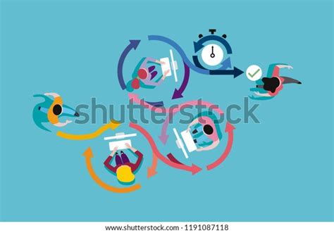 Vector Illustration Agile Development Workflow Method Stock Vector Royalty Free