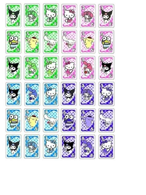 Uno Hello Kitty2 Kart çizimi Süsleme çizimi Şirin çizim