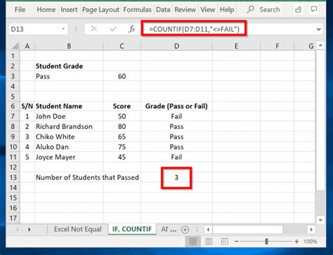 Excel Not Equal Comparison Operator Syntax Examples