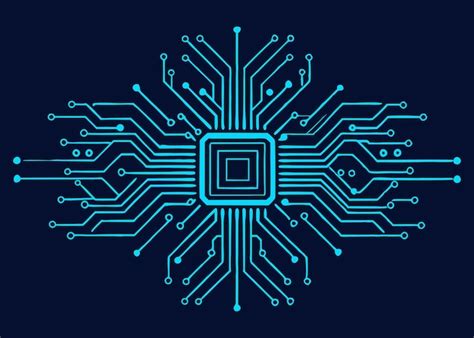 Thin Circuit Trace Lines In Blue On A Dark Technology Background Premium Ai Generated Vector