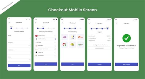 Premium Vector Checkout Mobile App Screen Ui Desing