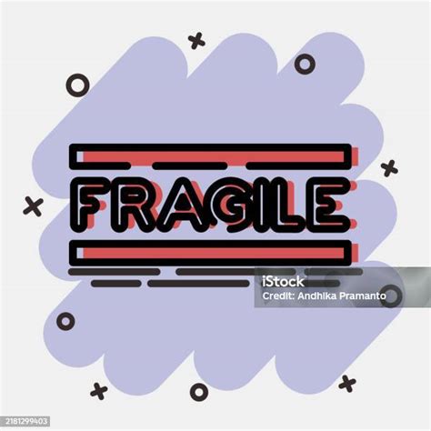 아이콘 깨지기 쉬운 기호 기호입니다 패키징 기호 요소 만화 스타일의 아이콘 인쇄물 포스터 로고 제품 포장 표지판 탐험 등에 적합합니다 0명에 대한 스톡 벡터 아트 및 기타