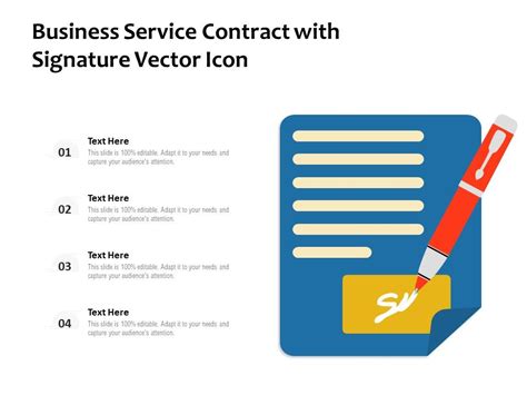 Business Service Contract With Signature Vector Icon Ppt Powerpoint Presentation File Design
