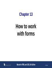 Chapter HTML CSS Slides Pptx Chapter How To Work With Forms Mike Murach