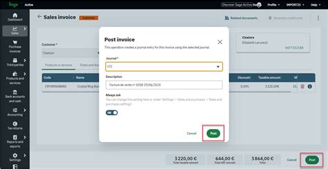 Postsalesinvoice Sage Active Developer