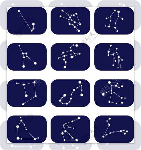 矢量十二星座12星座图标图片素材 编号36040594 图行天下