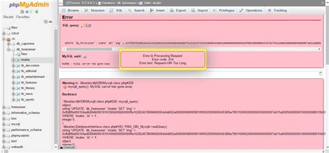 Uploading Blob In Phpmyadmin Fails With Request Uri Too Long Stack