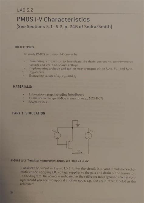 Solved Pmos I V Characteristics See Sections 51 52 P