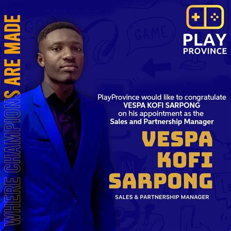 Vespa Kofi Sarpong Joins Playprovince Esports Africa News