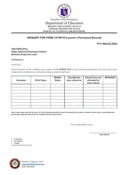 School Form 10 Sf10 Learners Permanent Academic Record Formerly