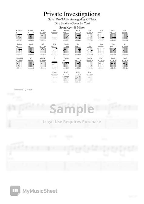 Dire Straits Private Investigations Noten By Yoni Schlesinger