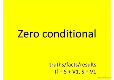 12 Conditional 0 Zero Conditional English Esl Powerpoints