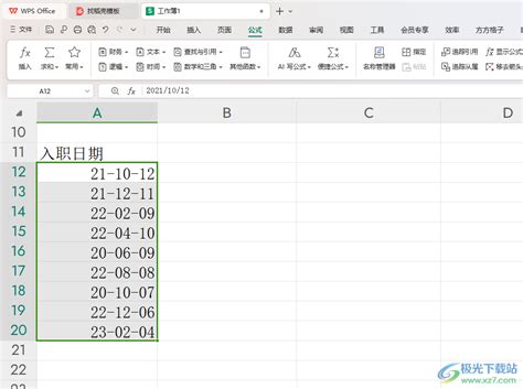 Excel日期格式怎么设置为yy Mm Dd显示？ Wps Excel日期格式设置为yy Mm Dd显示的方法 极光下载站